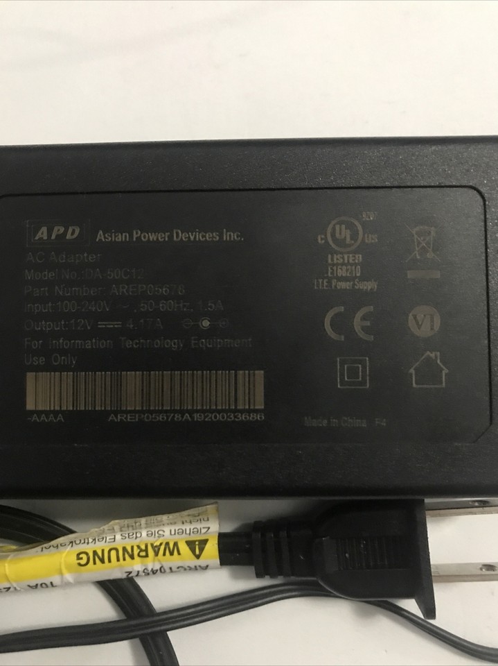 Genuine APD AC Adapter Model DA-50C12 12V 4.17A Power Supply 5.5MM | eBay