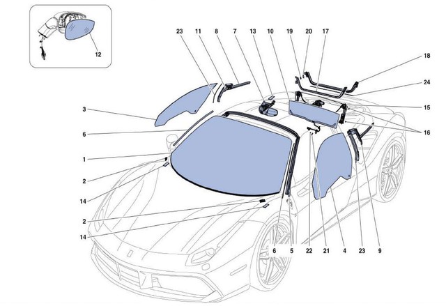 Ferrari Part 86042600 Internal Rear View Mirror Complete for sale ...