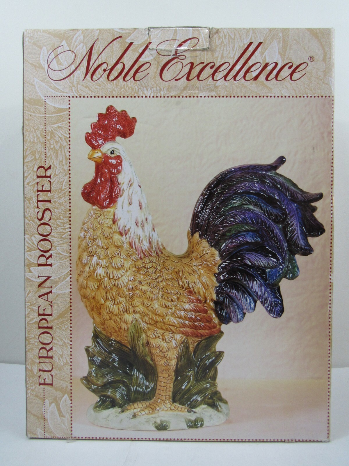 Noble Excellence European Rooster Hand Painted Ceramic Center Piece 16 ...
