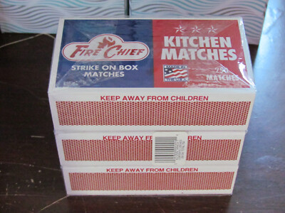 Lot Of 3 FIRE CHIEF KITCHEN SAFETY WOODEN MATCHES VINTAGE 250 Per Box ...