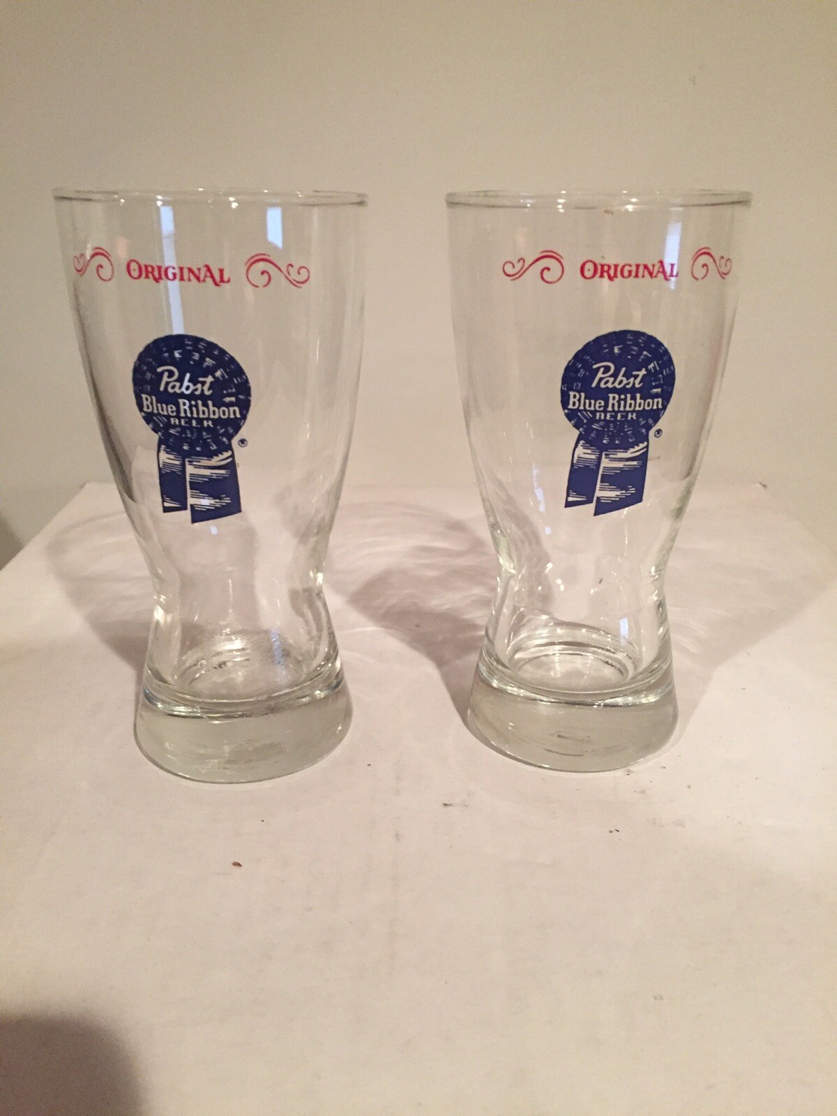 2 Vintage Original Pabst Blue Ribbon Beer Glasses | eBay