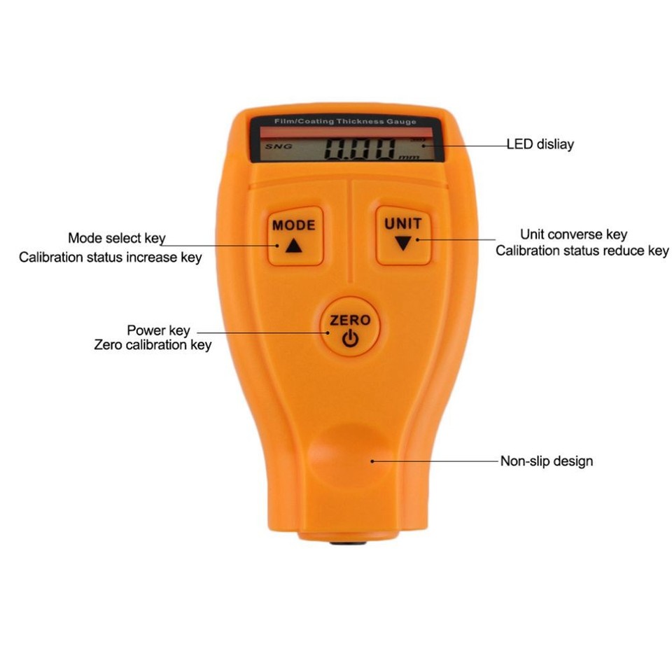 GM200 LCD Digital Car Paint Coating Thickness Probe Tester Meter ...