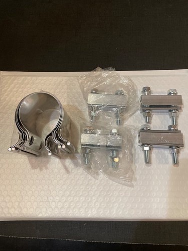 2.25 Inch Exhaust Clamps (4 clamps) Lap Joint Band Clamp Stainless ...