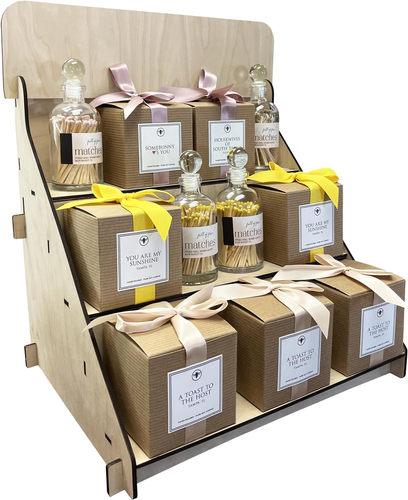 Wooden Portable Retail Table Display Stand Countertop 3 Step Riser ...