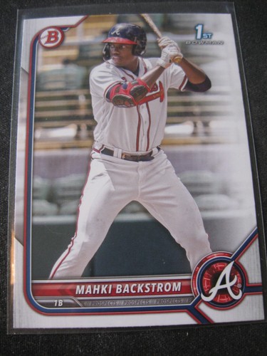 MAHKI BACKSTROM 2022 1st Bowman Prospects #BP-121 ATLANTA BRAVES Mint ...