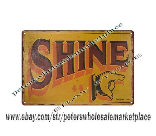 SHOE SHINE metal tin sign inspirational retro rustic signs | eBay