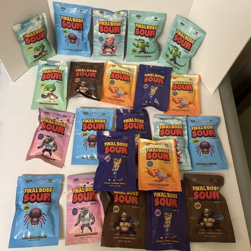 New LOT OF 21 Pixel Final Boss Sour Pack Epic Mixed Flavors 1.06oz ...