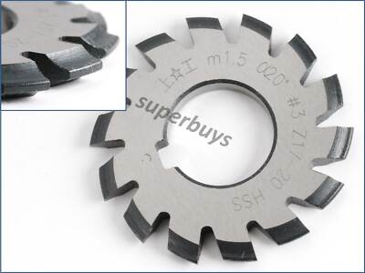 M1.5 No.3 20 Degree HSS Involute Module Gear Cutter Rack Milling Lathe ...