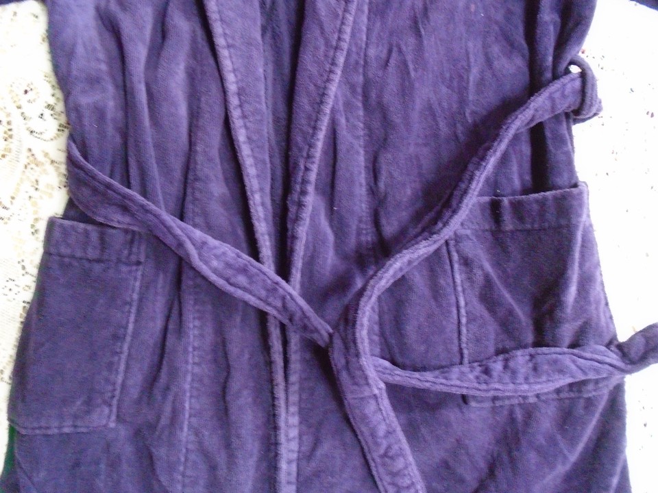 Vintage Delicates SPA Purple Robe 100% Cotton Made in Turkey Women's ...