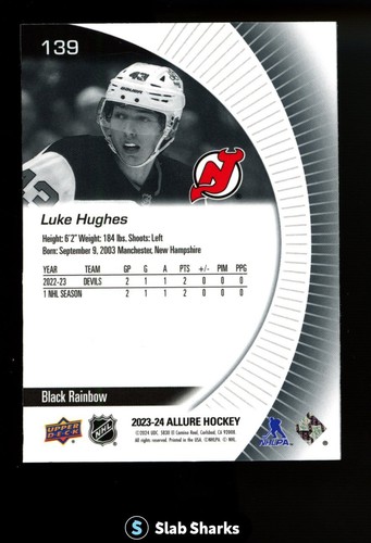 2023-24 UPPER DECK ALLURE LUKE HUGHES ROOKIE BLACK RAINBOW #139 | eBay