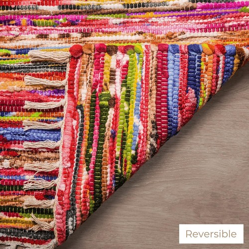 RAJRANG Boho Chindi Rag Rug 20x32 Inches - 20 x 32 Inches, Multi Color ...