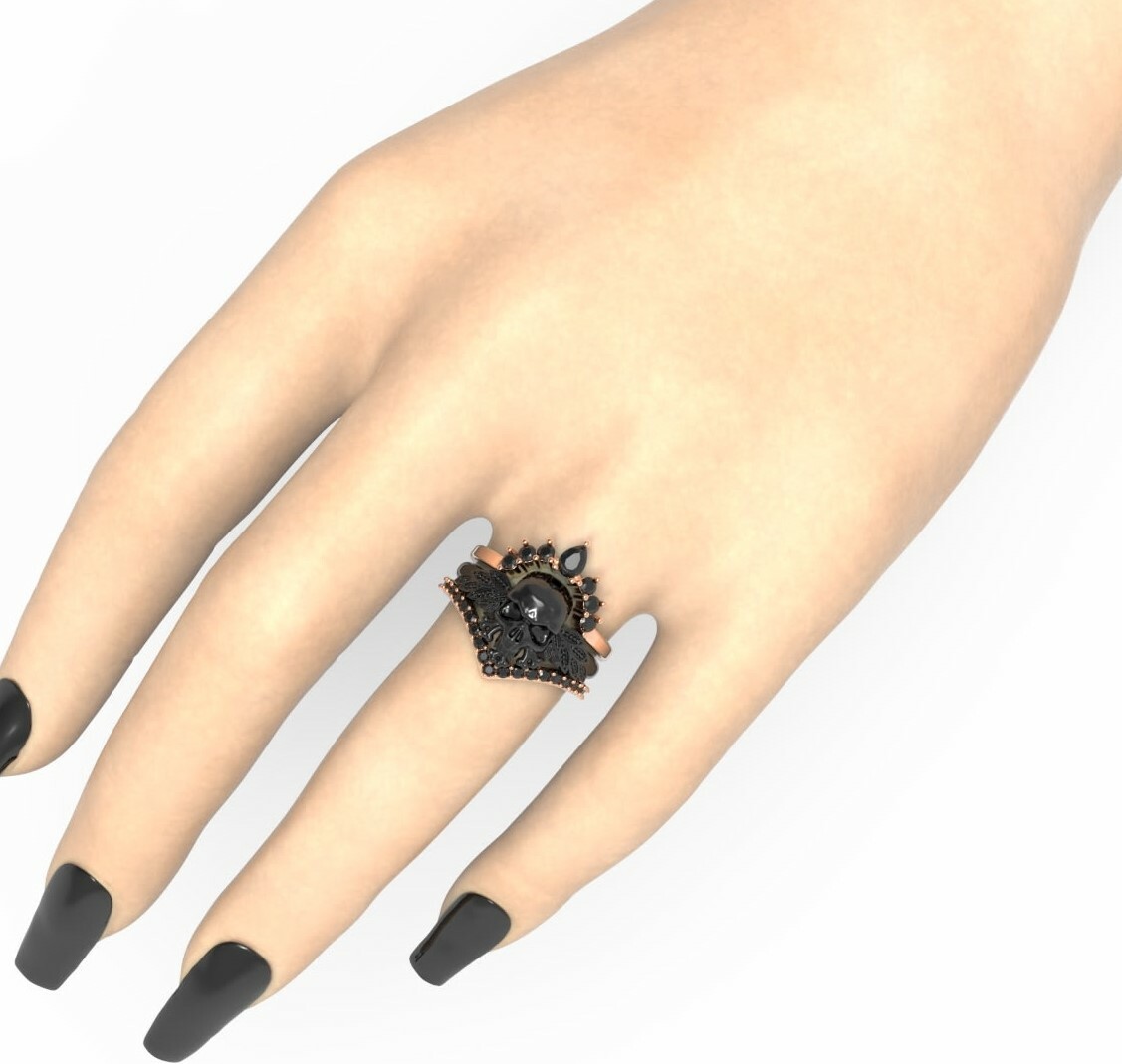 My Queen Ring/Gothic Wedding Rings/Skull Engagement Rings/Unique Rings ...