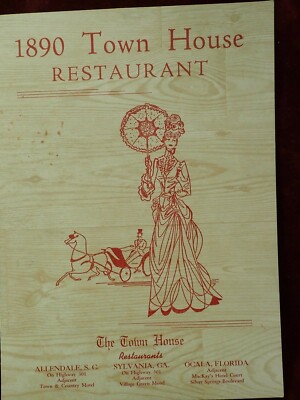 Menu 1890 Town House Restaurant Early Menu Special Sea Food Platter $2. ...