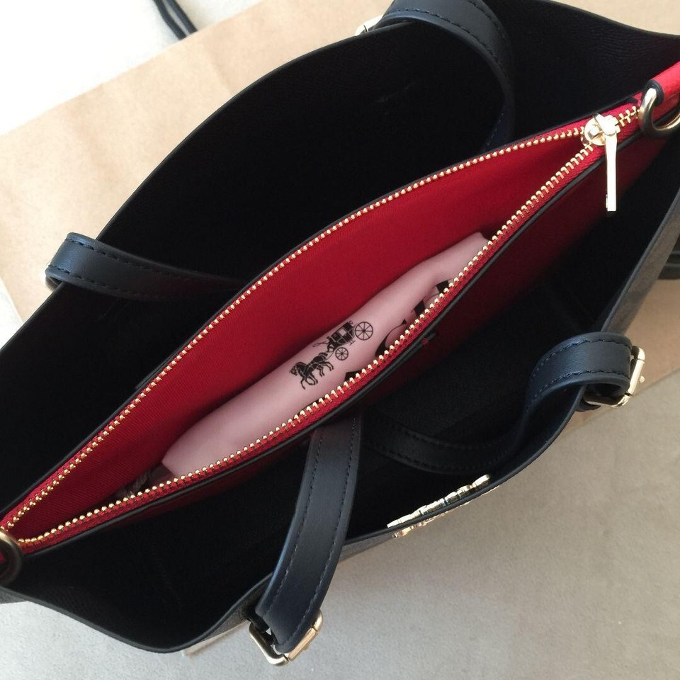 Coach C4250 Mollie Tote 25 in signature canvas Crossbody Dark Brown ...