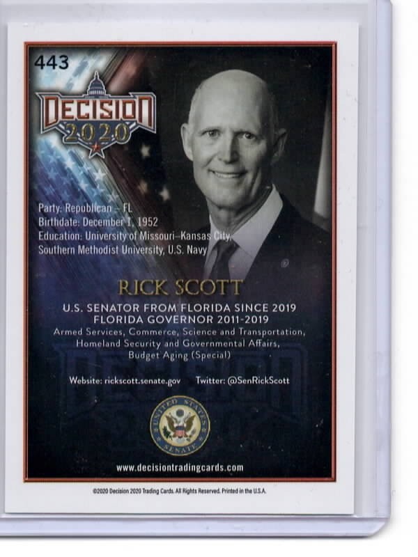 Rick Scott 2020 Decision Election Day Nov 3rd 2020 Silver /45 | eBay