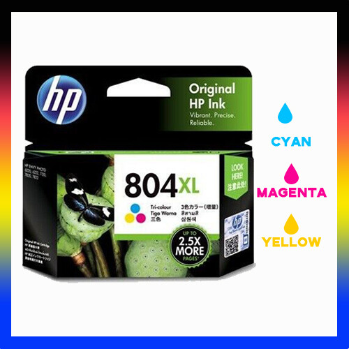 1x HP Genuine 804 XL Colour Only Value Ink for Envy 6220/6222/7120/7820 ...