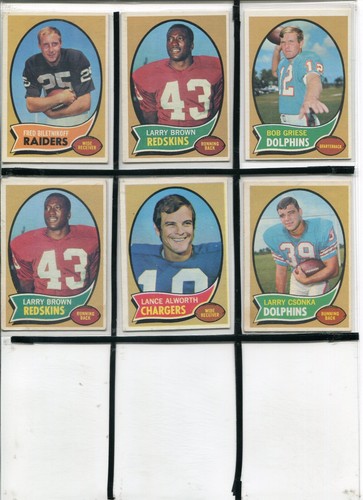 *A - 1970 Topps Football 6 Card Lot: Larry Csonka, Bob Griese, Larry ...