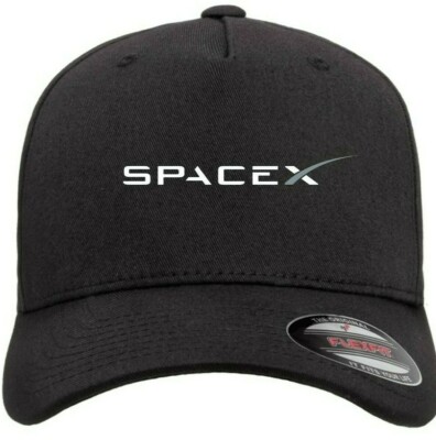 SpaceX Aerospace Tesla Logo Black Hat Space X Baseball Cap Emblem S/M ...