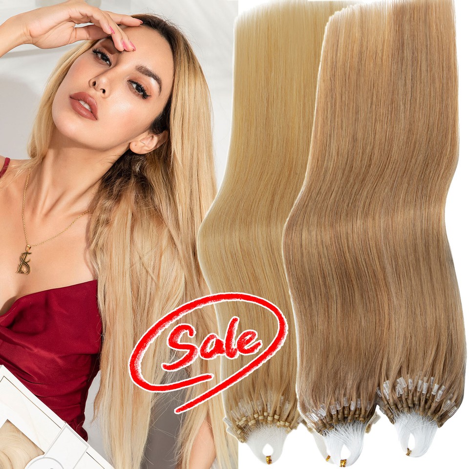HOT Loop Micro Ring Link Hair Extensions Russian Real Human Hair Micro ...