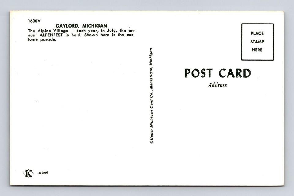 Gaylord MI-Michigan, The Alpine Village, Alpenfest Vintage Souvenir ...