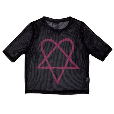HIM Pink Heartagram Mesh Crop Top | eBay