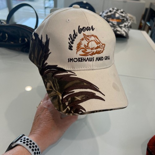 Wild Boar Smokehouse Grill Lt Tan Gold Brown Camouflage Hat Cap Hook ...