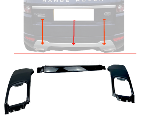 Black Rear Bumper Panels Tow Eye Centre Fits Range Rover Evoque Dynamic ...