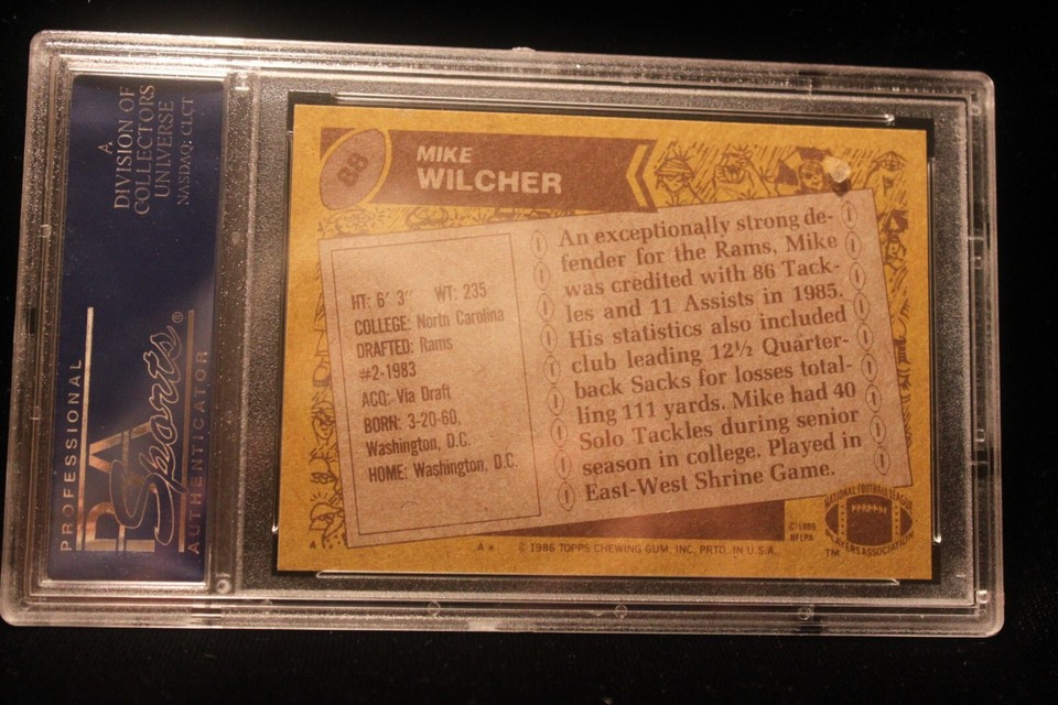 1986 Topps Mike Wilcher #88 PSA NM-MT 8 Los Angeles Rams | eBay