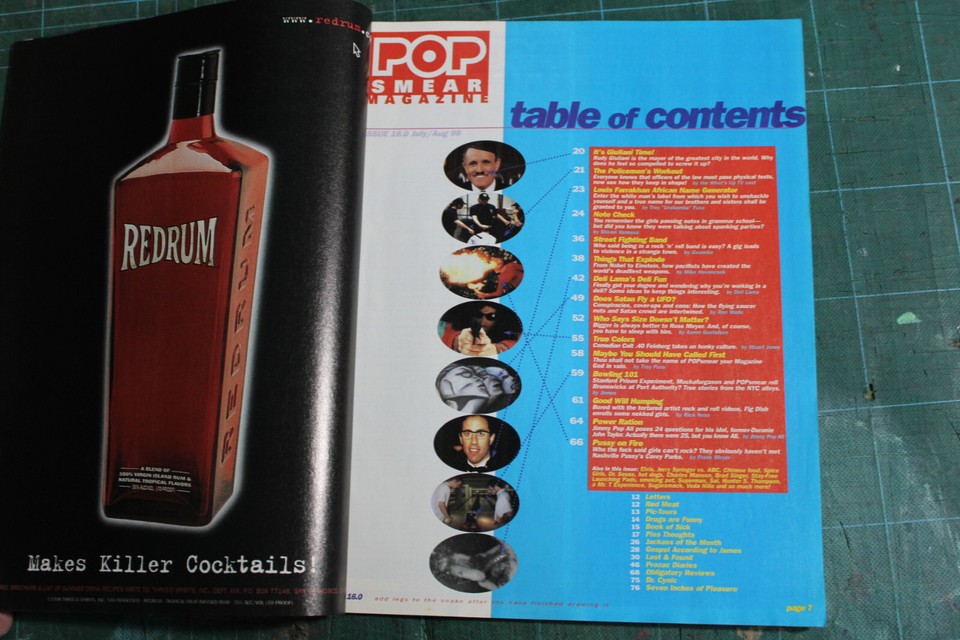 POP Smear 16 1998 NYC Sleaze Culture Zine Glossy Russ Meyer Nashville ...