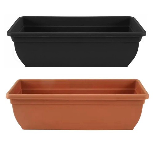 Bel Trough Plant Pot Long Plastic Planter Outdoor Garden Window Herb ...