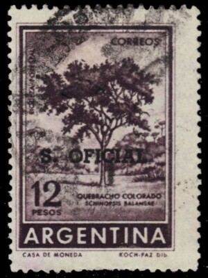 ARGENTINA O134 - Red Quebracho Tree "1964 Official Postage" (pb71218 ...