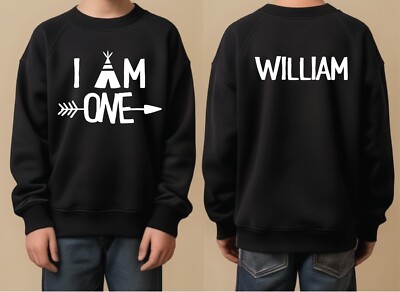 I Am One First Birthday Jumper, Personalised Sweatshirt With Name ...