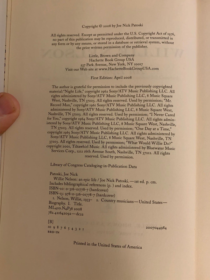 Willie Nelson: An Epic Life by Joe Nick Patoski HC 1st Edition | eBay