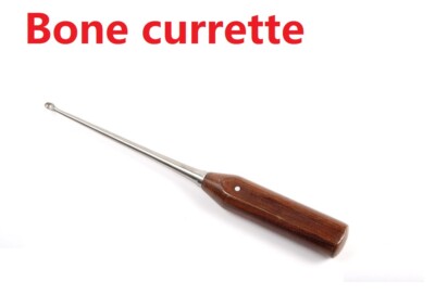 Bone Curette Spoon type Veterinary Orthopedic Instrument wooden handle ...