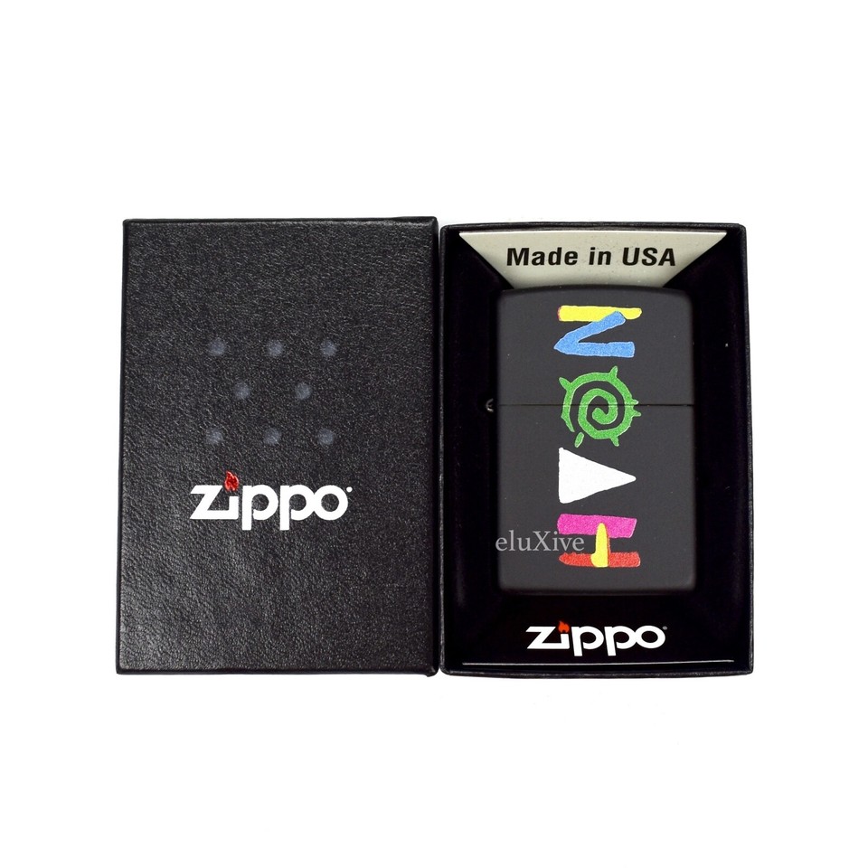 NWT Noah NY FW20 More Core Logo Print Metal Zippo Lighter Black DS ...