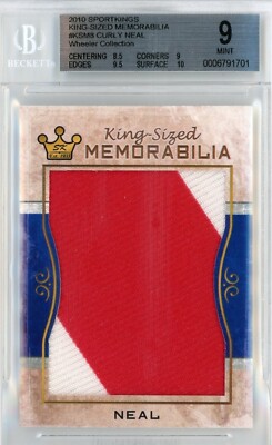 2010 SPORTKING KING SIZED MEMORABILIA 1/1 #KSM8 CURLY NEAL BGS MINT 9 ...