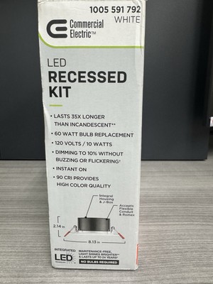 Commercial electric 6 in. White Flush LED Recessed Lighting Kit | eBay