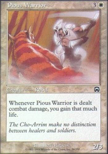 Heavy Play, English MTG Foil Pious Warrior - Foil Mercadian Masques ...