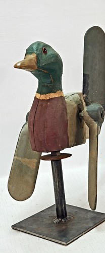 * duck Carved Decoy Whirligig Wind Spinner antique Hunting Mallard ...