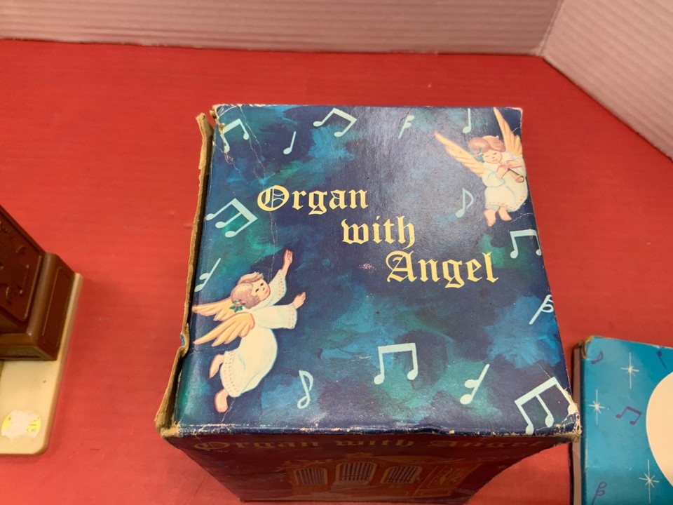 vintage wind up organ w/angels music box 50s w/box | eBay