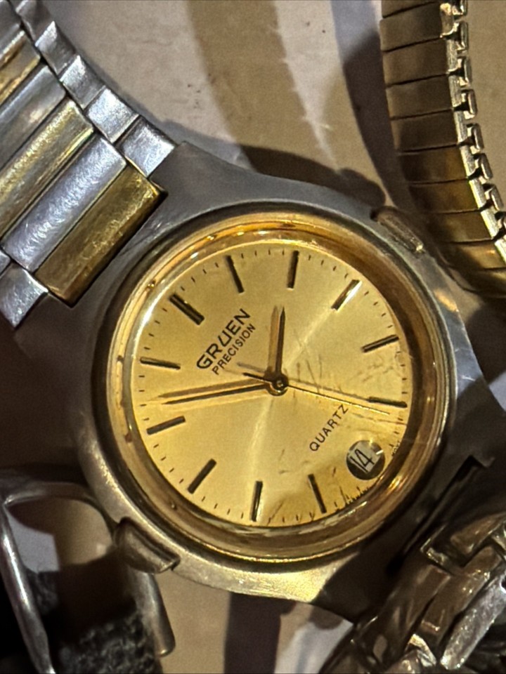 VTG 39 Mixed Gold Silver Black Tone Watch Lot Gruen Brut Timex Swatch ...