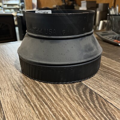 8x6-612 8”x6” black stove pipe increaser reducer 8” end crimped | eBay