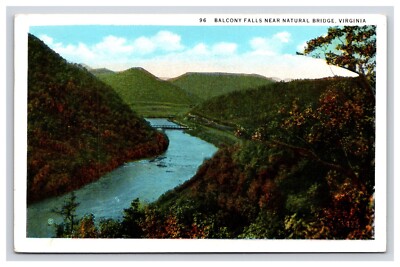 Postcard: VA Balcony Falls, James River, Natural Bridge, Virginia ...