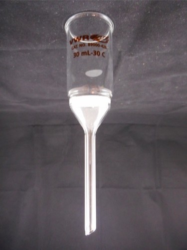 VWR Glass 30mL 30mm Diameter Coarse C Fritted Disc Buchner Filter ...