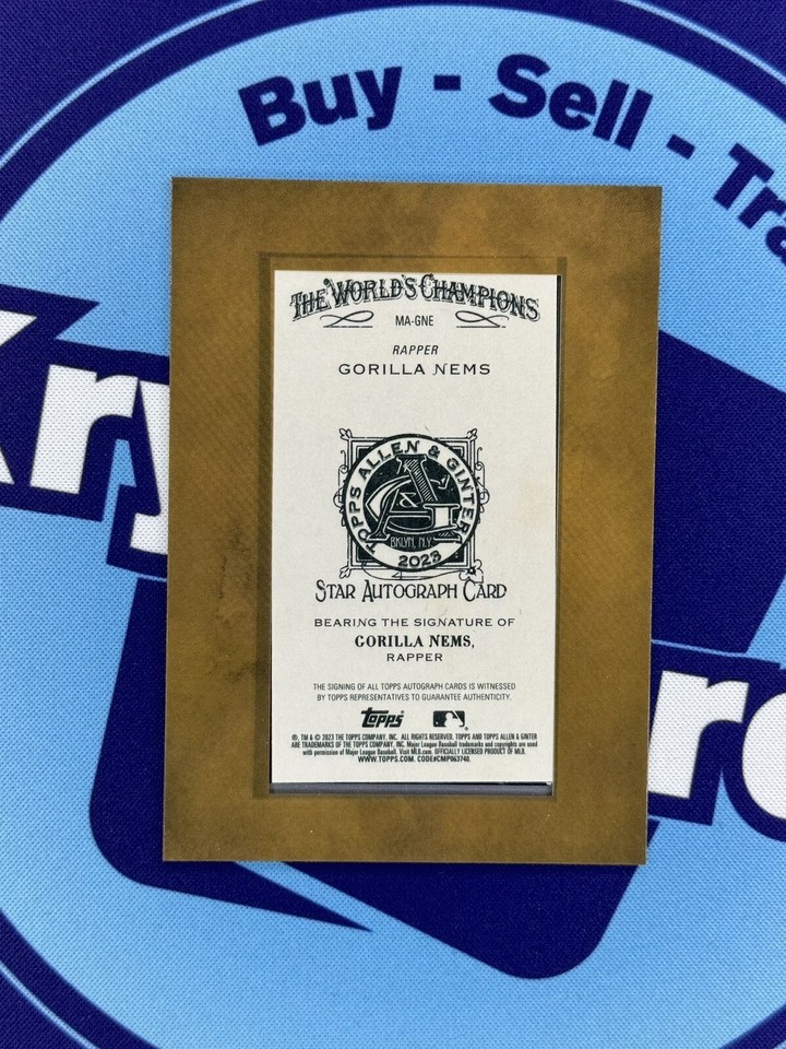 2023 Topps Allen Ginter Gorilla Nems Star Autograph MA-GNE | eBay