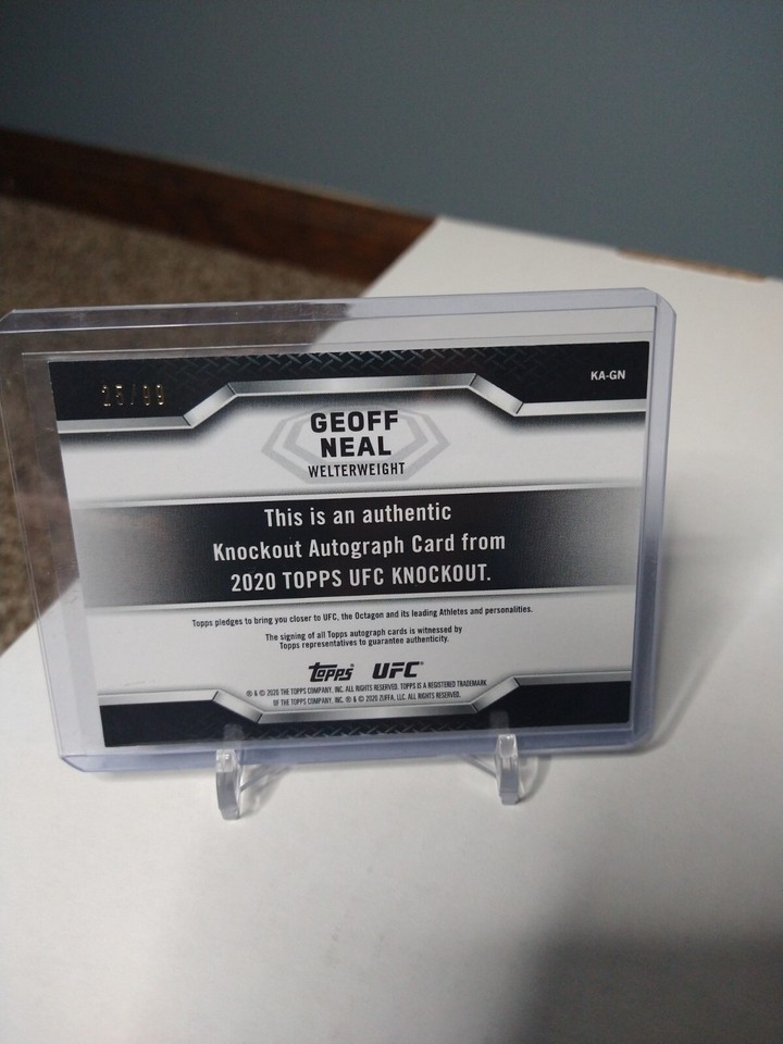 Geoff Neal 2020 Topps UFC Knockout 1st Autograph 78/99 Rookie On Card ...
