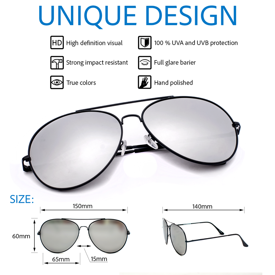 OVERSIZED "GUNS" SILVER Mirror Reflective Women Men Sunglasses GAFAS | eBay