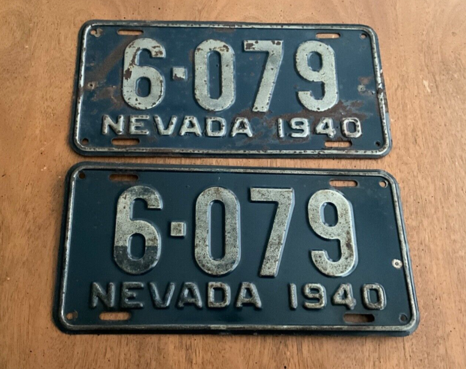 Pair 1940 Nevada License Plate Tags 6-079 | eBay