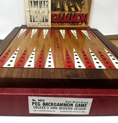 DRUEKE’S PEG BACKGAMMON GAME No. 9054 Vintage *GREAT CONDITION* | eBay