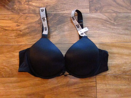 NWT- Victoria's Secret Black BOMBSHELL Add 2 Cups Padded Plunge Bra ...